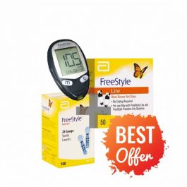 Free Style Lite Glucometer + 50's Strips + 50's Lancets | Adams Med Online