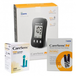 CARESENS™ N (BLOOD GLUCOSE MONITORING SYSTEM) WITH TEST STRIPS AND LAN ...